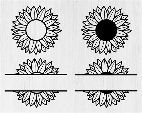 Sunflower Silhouette Stencil Cricut Projects Vinyl