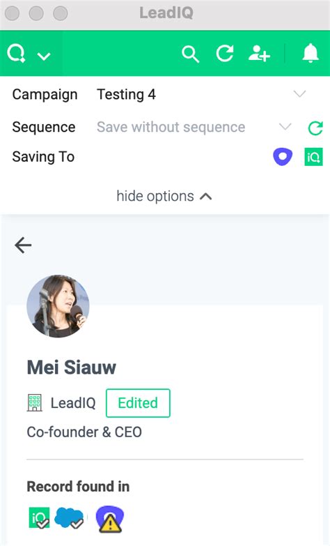 One Click Update For Outreach Leadiq