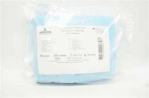 Argon 384835 Maximal Barrier Insertion Tray For Placement Of Neonatal Picc Cath