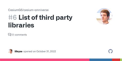 List Of Third Party Libraries · Issue 6 · Cesiumgscesium Omniverse · Github
