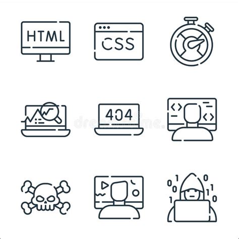 Programming Line Icons Linear Set Stock Vector Illustration Of Medical Data 201682511