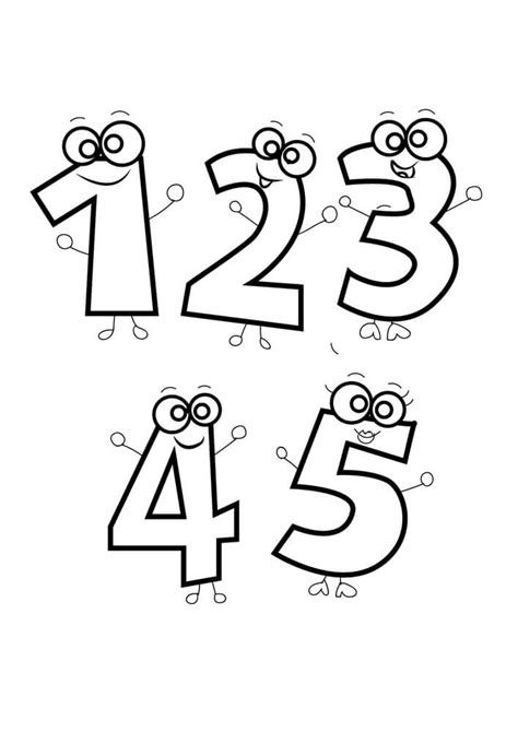Numeros Del 1 Al 5 Para Recortar