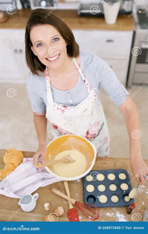 Proud Of Her Baking Thus Far Overhead Portrait Of A Mature Woman