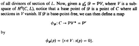 algebraic geometry embedding of curves in projective spaces typo