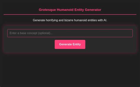 Grotesque Humanoid Entity Generator