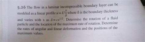 solved 8 5 26 the flow in a laminar incompressible boundary