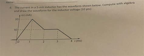 Solved 6 ﻿the Current In A 5 Mh ﻿inductor Has The Waveform