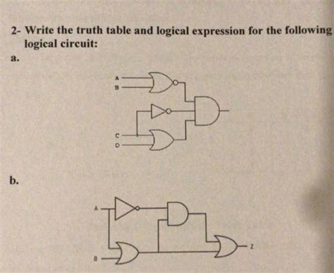 solved 2 write the truth table and logical expression for