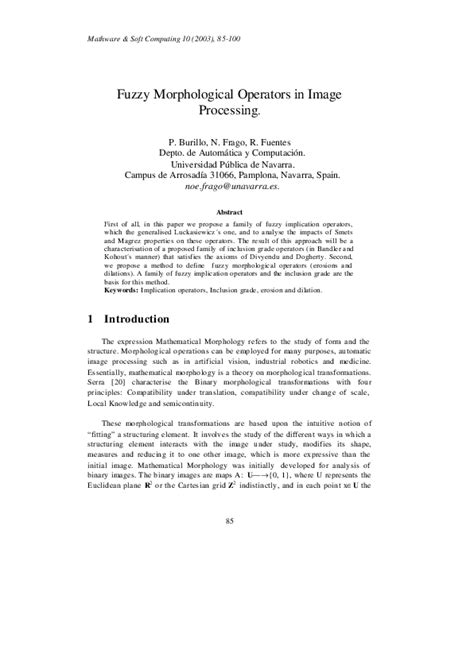 pdf fuzzy morphological operators in image processing