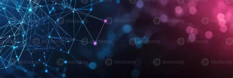 Futuristic Digital Network Visualization With Glowing Nodes And Lines Representing Data