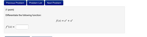 Solved Point Differentiate The Following Function Chegg