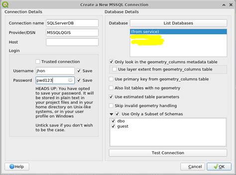 Open Sql Server Data In Qgis On Ubuntu Database Administrators Stack Exchange