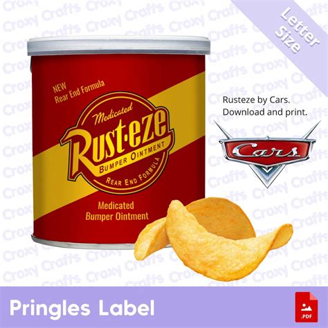 Label Pringles Rusteze Cars Party Decorations Etsy