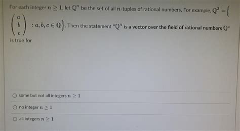 solved for each integer n≥1 let qn be the set of all