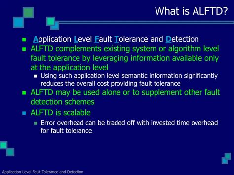 Ppt Application Level Fault Tolerance And Detection Powerpoint
