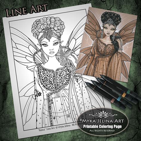 Reina Line Art Digital Download Coloring Page Hindi | Etsy