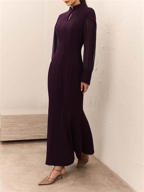 Платье макси с полупрозрачными рукавами буфами Lichi Online Fashion Store