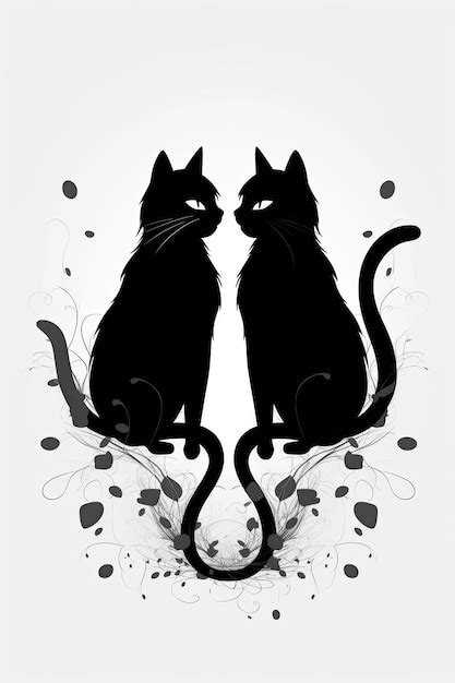 Premium Ai Image Kissing Cats Cute Detailed Style Fun Love