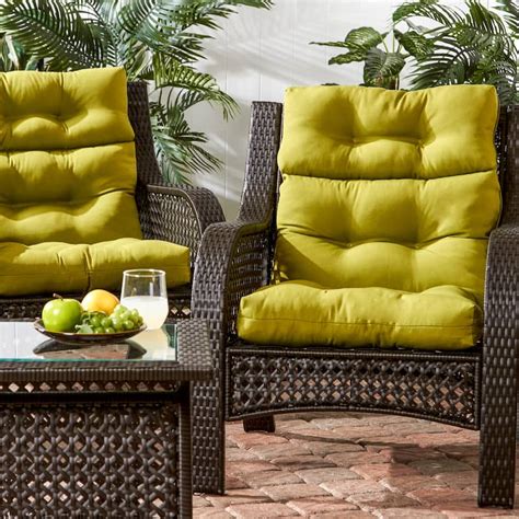 44 In X 22 In Solid Color Outdoor High Back Chair Cushions Set Of 2