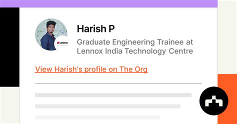 harish p graduate engineering trainee at lennox india technology centre the org