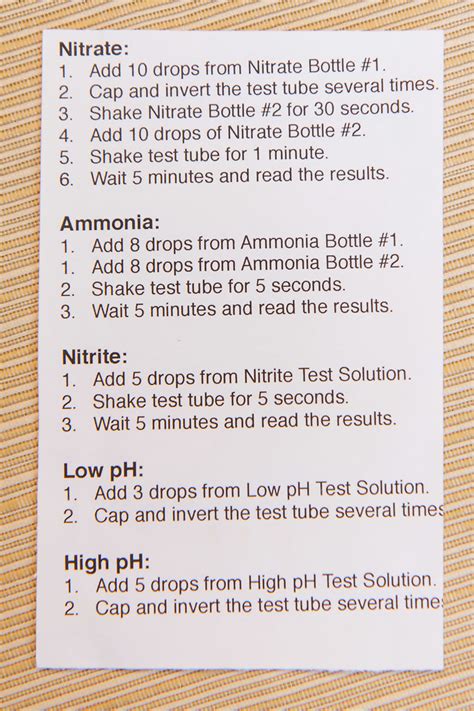 Api Freshwater Master Test Kit Color Chart A Visual Reference Of