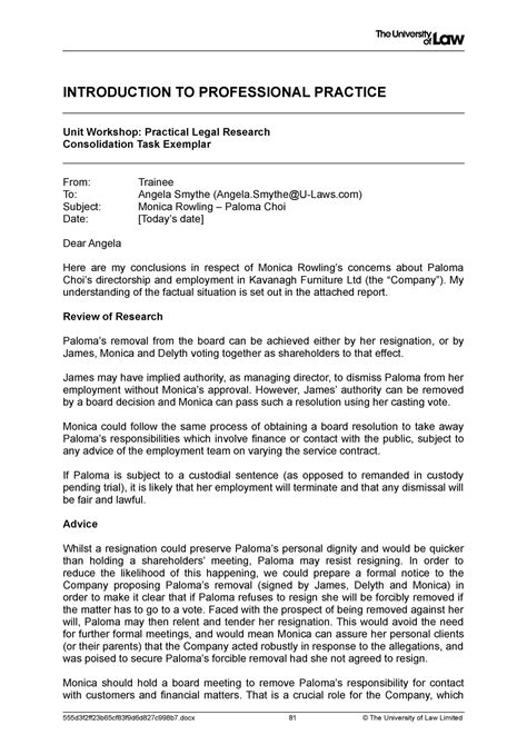 2223 Ipp Ws Practical Legal Research Ce02 Task Exemplar INTRODUCTION TO PROFESSIONAL PRACTICE