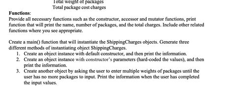 Solved Shipping Charges The Fast Freight Shipping Company