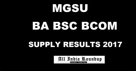 Mgsu Ba Bsc Bcom Ma Msc Mcom Part 1 2 3 Supplementary Results Sept Oct 2017