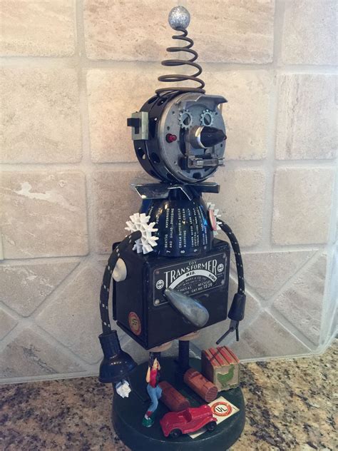 Santas Toy Maker Elf Fauxbot Found Object Robot Junk Art Santa Toys