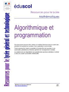 Algorithmique Et Programmation Education Algorithmique Et