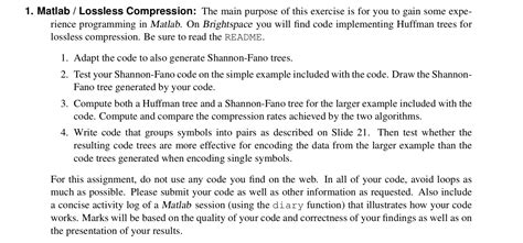 1 Matlab Lossless Compression The Main Purpose Of