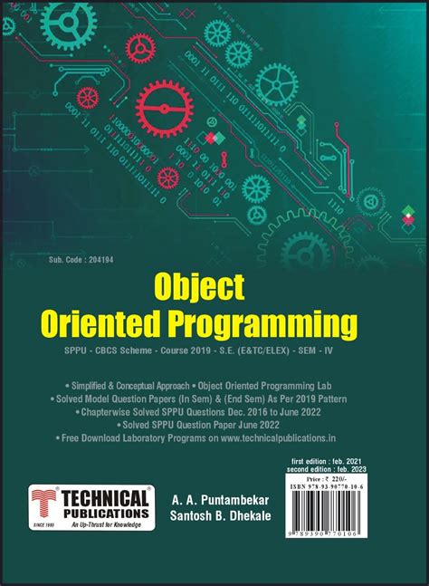 Object Oriented Programming For Sppu 19 Course Se Iv Elexeandtc 204194 Books