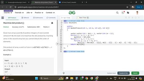 Kuwar Raghvendra Singh On Linkedin Potd Maximize Dot Product Given
