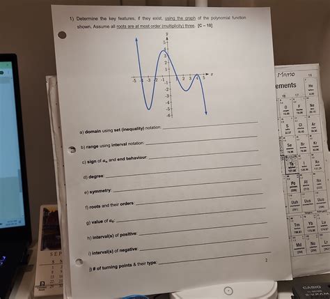 1 determine the key features if they exist using the graph of the