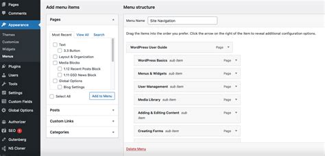 Menus And Widgets Harvard Gsd Site Builder