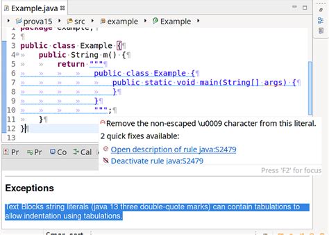 False Positive For Rule Javas2479 Whitespace And Control Characters