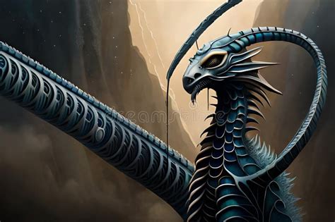 Fantasy Evil Dragon Portrait Surreal Artwork Of Danger Dragon From