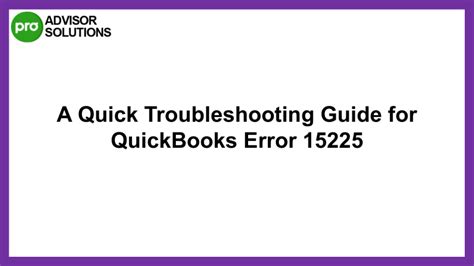 Quickbooks Error 15225 Troubleshooting Guide