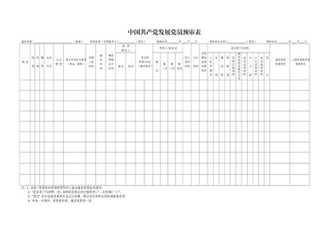 中国共产党发展党员预审表