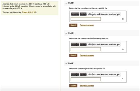 A Series Rlc Circuit Consists Of A 52 0 Resistor A 4 80 Mh Inductor And A 330 Nf Capacitor