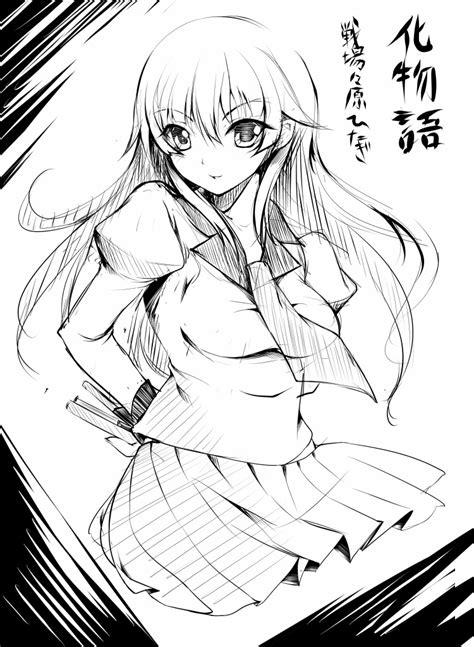 Senjougahara Hitagi Monogatari And 1 More Drawn By Saxasakisuk