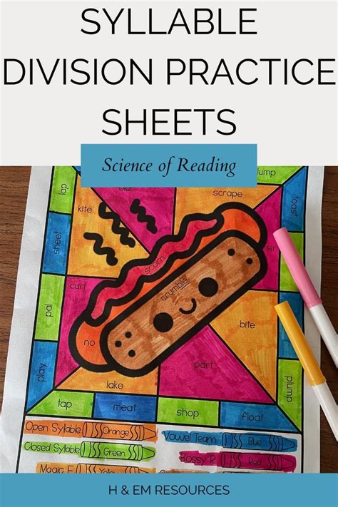 How To Practice Syllable Division And Have Fun Color By Code Og
