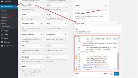 how to add facebook messenger chat in wordpress