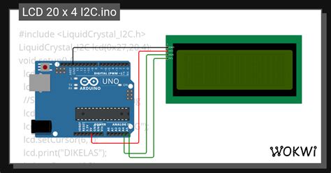 LCD 20 X 4 I2C Ino Wokwi ESP32 STM32 Arduino Simulator