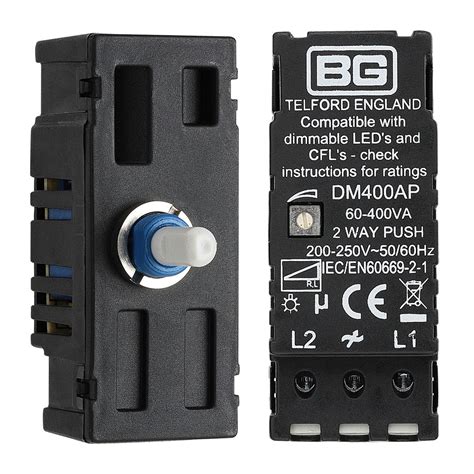 Bg Dm400ap Leading Edge Led Dimmer Module 2 Way Push Onoff Replacemen