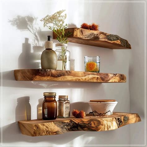 Live Edge Floating Shelves Floating Wall Custom Any Sizes P02 Handmade Wood Shelf