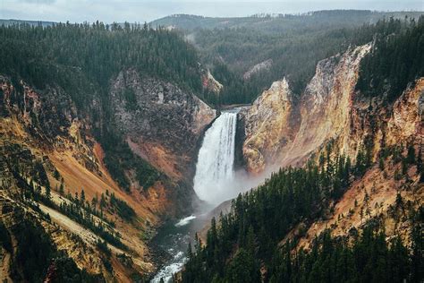 Water Fall Yellowstone National Park Landscape Photograph By Cavan