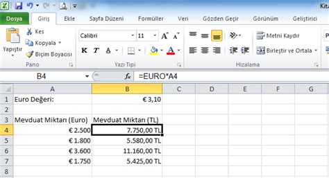 Excel Kullanma