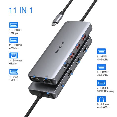 Buy Usb C Docking Station Dual Monitor Hdmi For Dell Hp Laptop Docking Station Usb Type C Hub