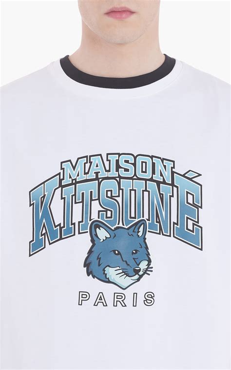 Maison Kitsuné Campus Fox Relaxed T Shirt White Cultizm